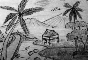 18 Gambar Arsiran Pemandangan Gunung - Blog Pengajar Tekno