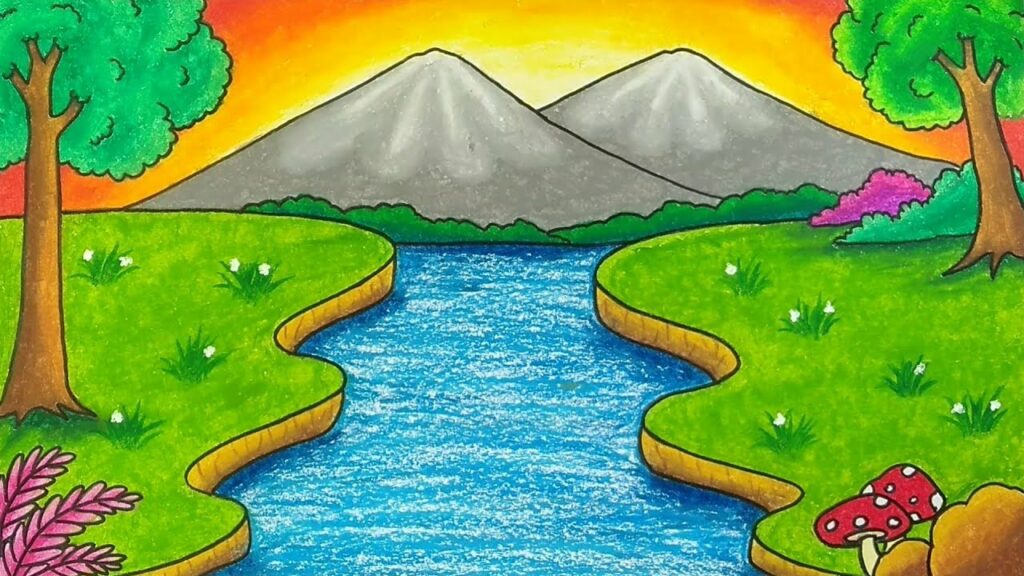 Gambar Pemandangan Alam Yang Mudah Untuk Anak SD - Blog Pengajar Tekno