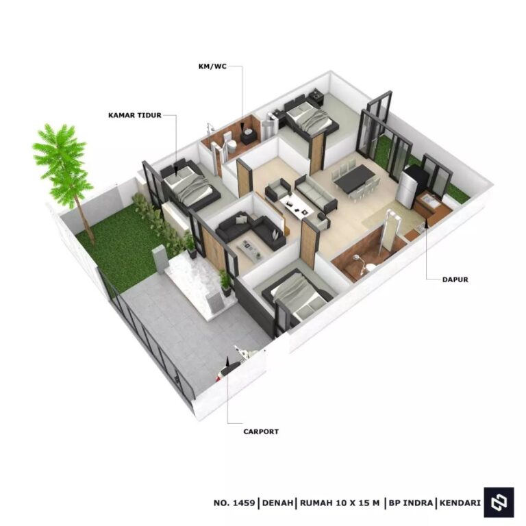 Kumpulan Desain Denah Rumah 10x15 Terbagus Lengkap - Blog Pengajar Tekno