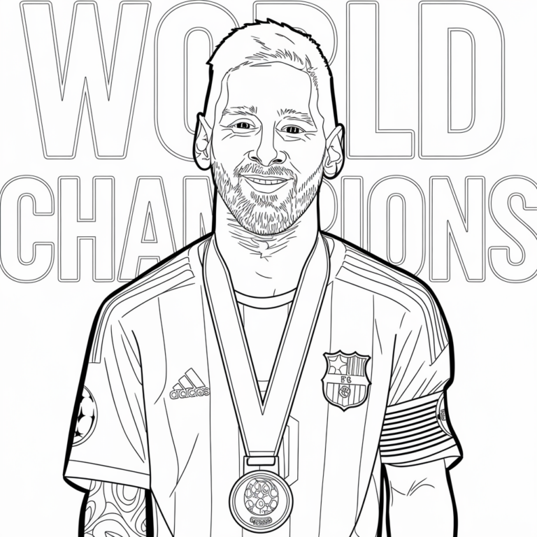 30 Gambar Mewarnai Messi untuk Diwarnai - Blog Pengajar Tekno