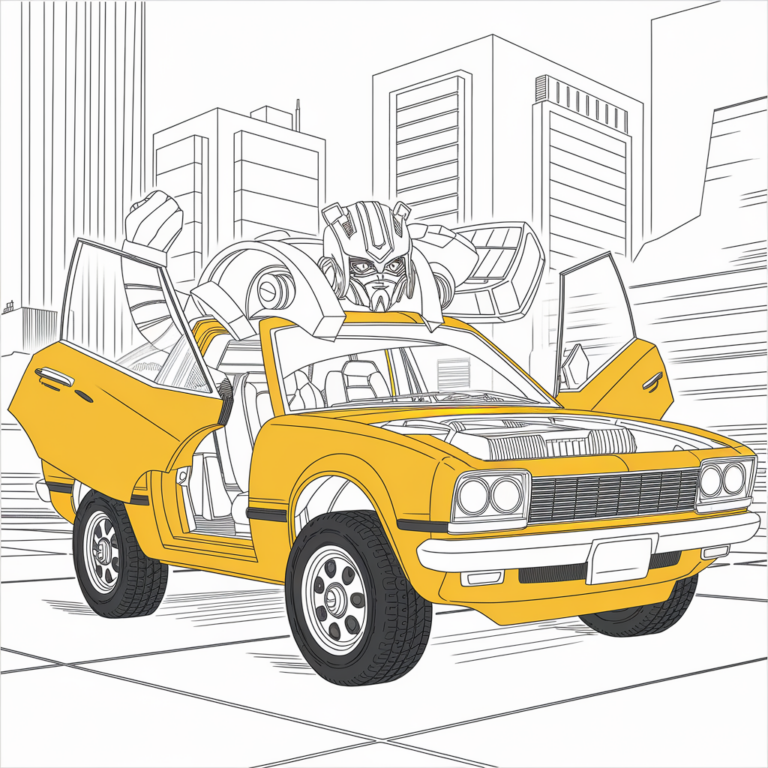 Gambar Mewarnai Mobil Bumblebee untuk Anak-Anak - Blog Pengajar Tekno