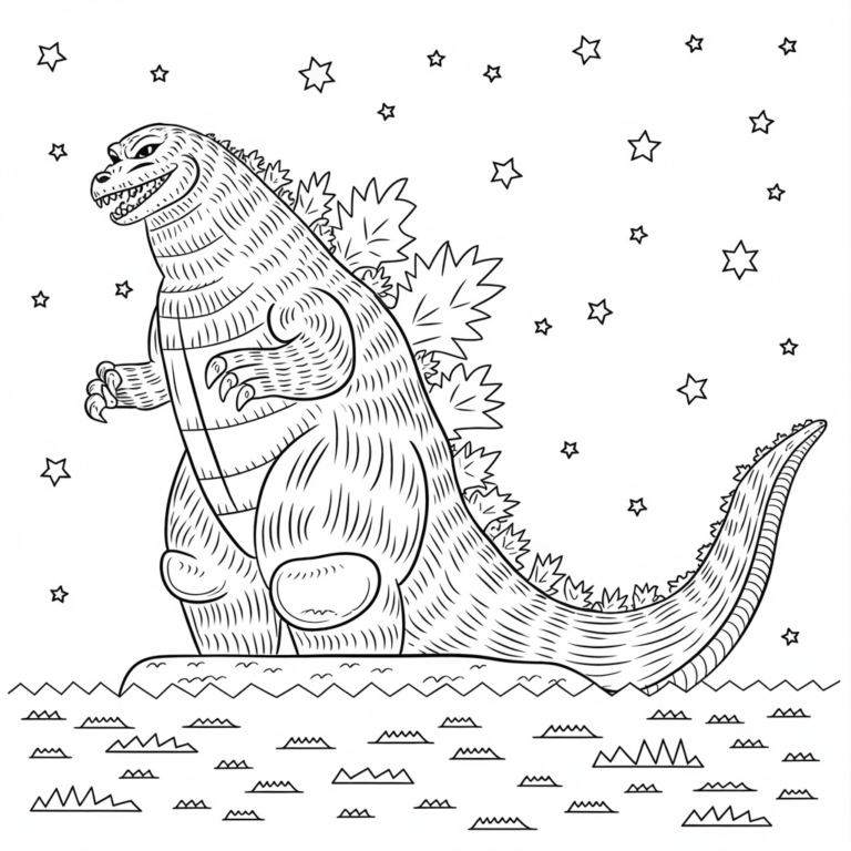 30 Ide Gambar Mewarnai Godzilla untuk Kreativitas Anda - Blog Pengajar ...