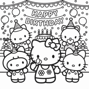 30 Gambar Hello Kitty yang Belum Diwarnai untuk Diwarnai - Blog Pengajar Tekno