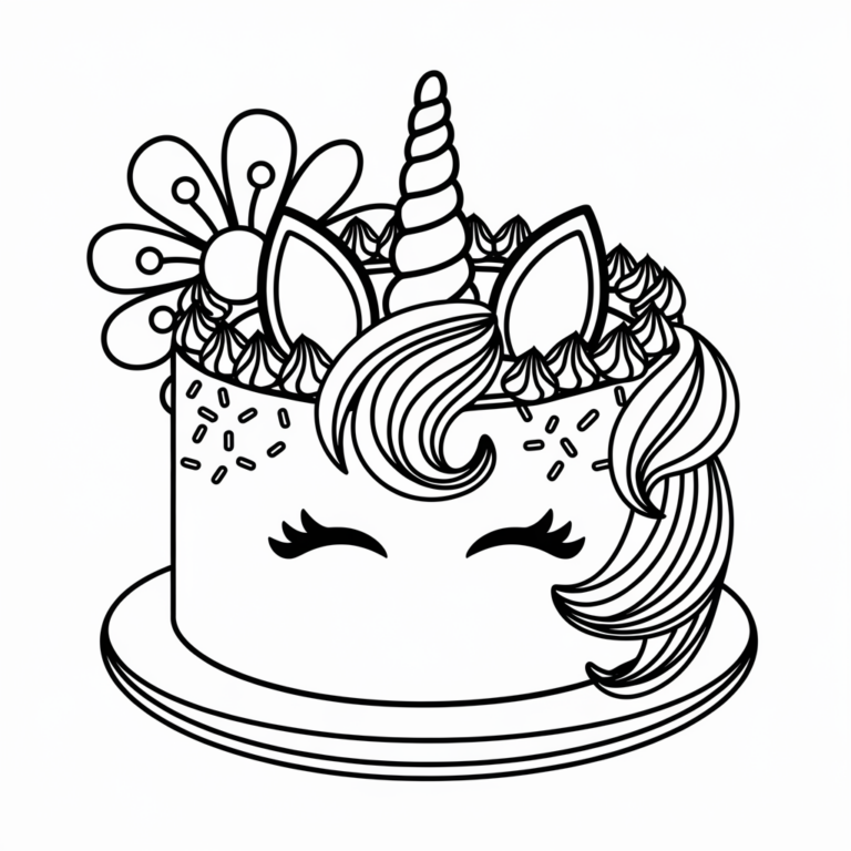 Gambar Mewarnai Kue Unicorn - Blog Pengajar Tekno