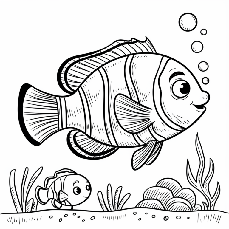 Sketsa Ikan Nemo Hitam Putih - Blog Pengajar Tekno
