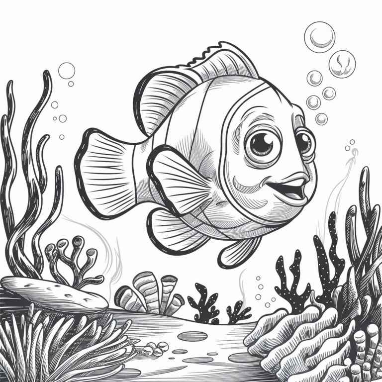 Sketsa Ikan Nemo Hitam Putih - Blog Pengajar Tekno