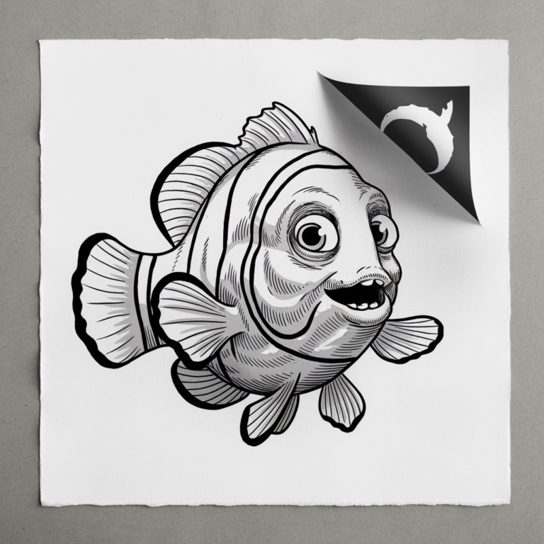 Sketsa Ikan Nemo Hitam Putih - Blog Pengajar Tekno