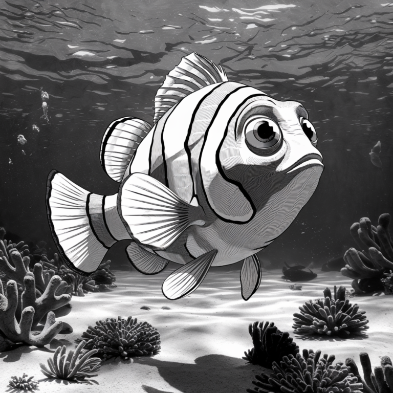 Sketsa Ikan Nemo Hitam Putih - Blog Pengajar Tekno