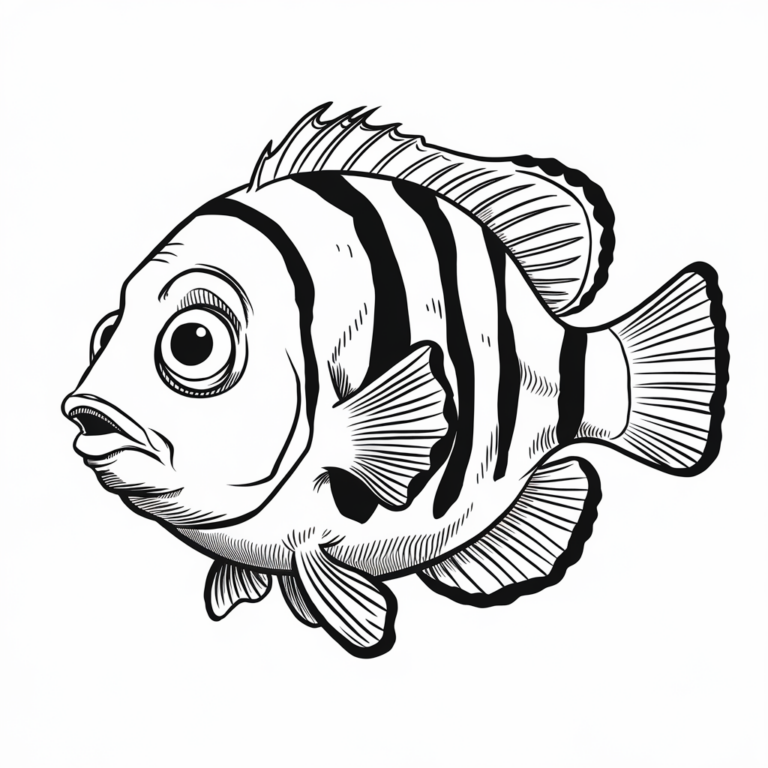 Sketsa Ikan Nemo Hitam Putih - Blog Pengajar Tekno