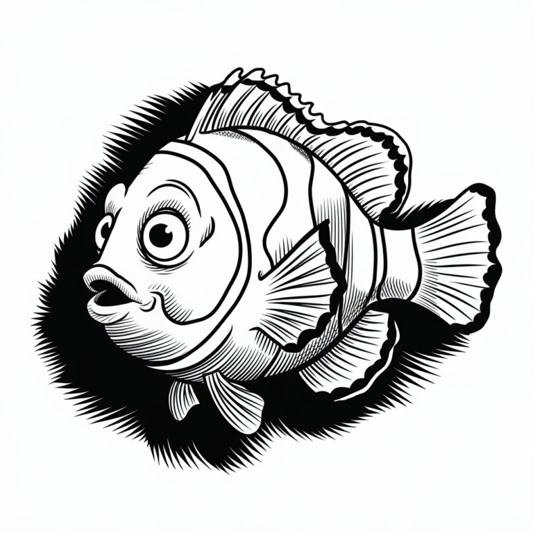 Sketsa Ikan Nemo Hitam Putih - Blog Pengajar Tekno